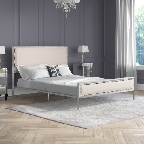 Willa Arlo Interiors Erfan Upholstered Platform Bed With Nailhead Trim
